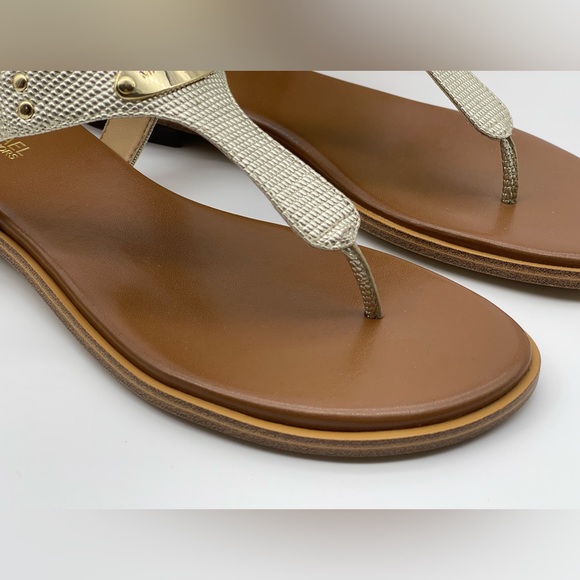 Michael Kors | Shoes | Michael Kors Metallic Plate Slingback Thong ...